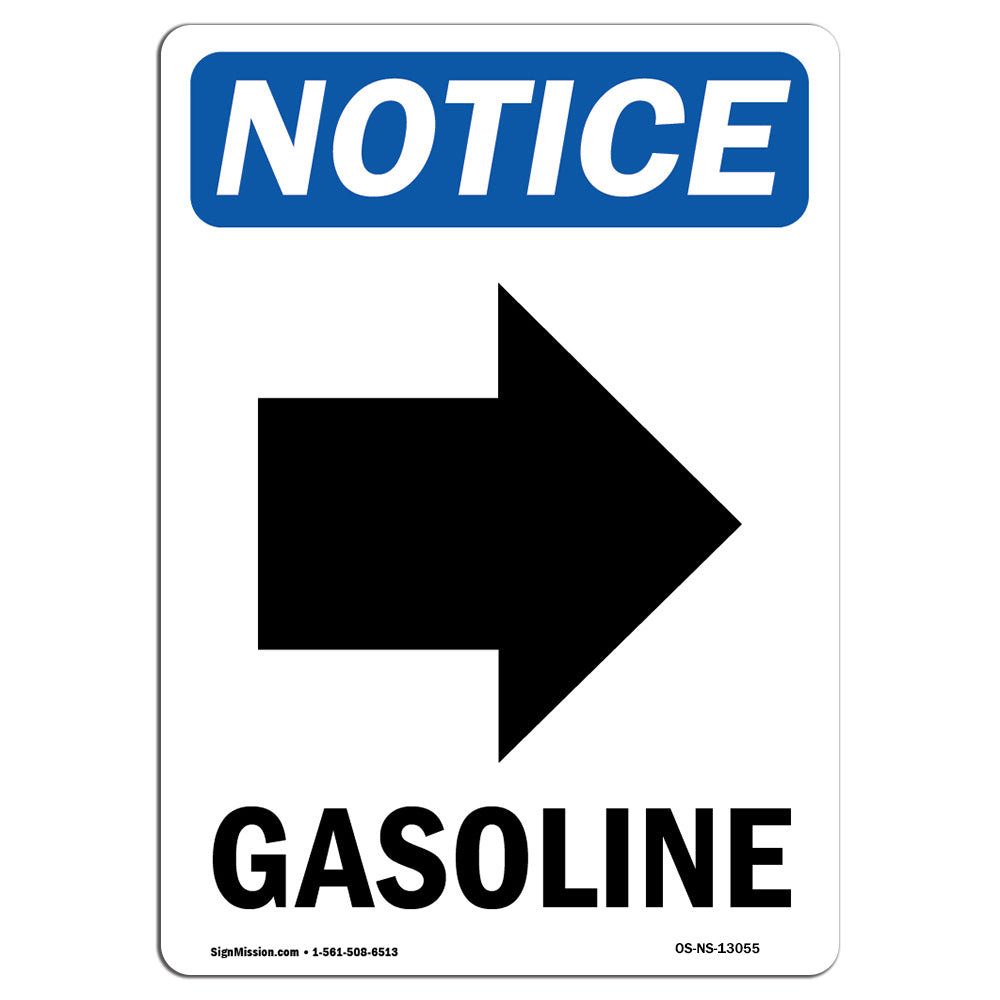 SignMission Gasoline [Right Arrow] Aluminum Sign 12 x 18 - Wayfair Canada